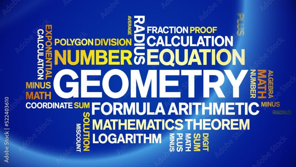 Geometry animated tag word cloud;text design animation kinetic ...