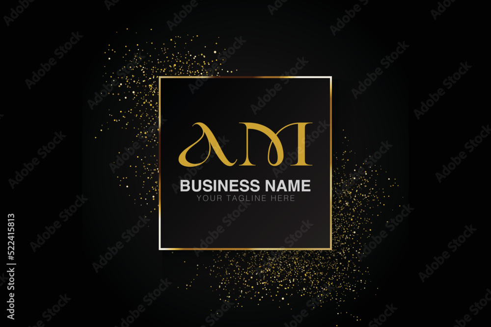 AM initials monogram letter text alphabet logo design Stock Vector ...