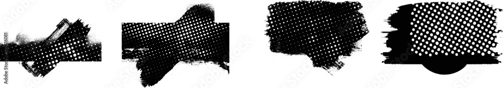 Glitch distorted geometric shape . Noise destroyed logo . Trendy defect ...