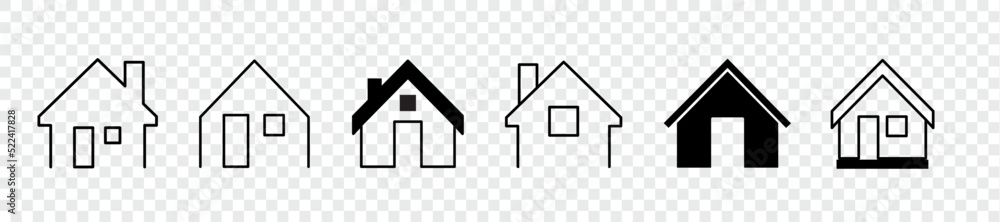 House icons set. Home icon collection. Real estate. Flat style houses ...