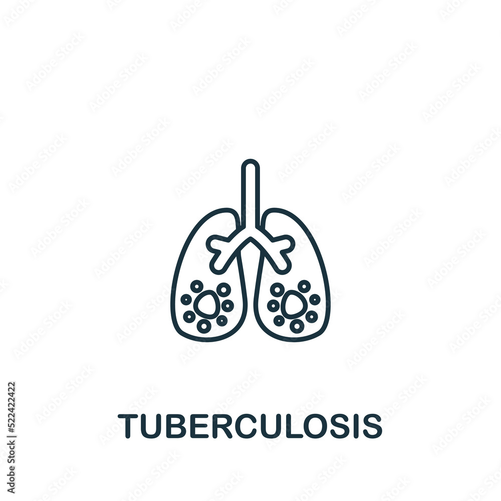 Tuberculosis icon. Monochrome simple Deseases icon for templates, web ...