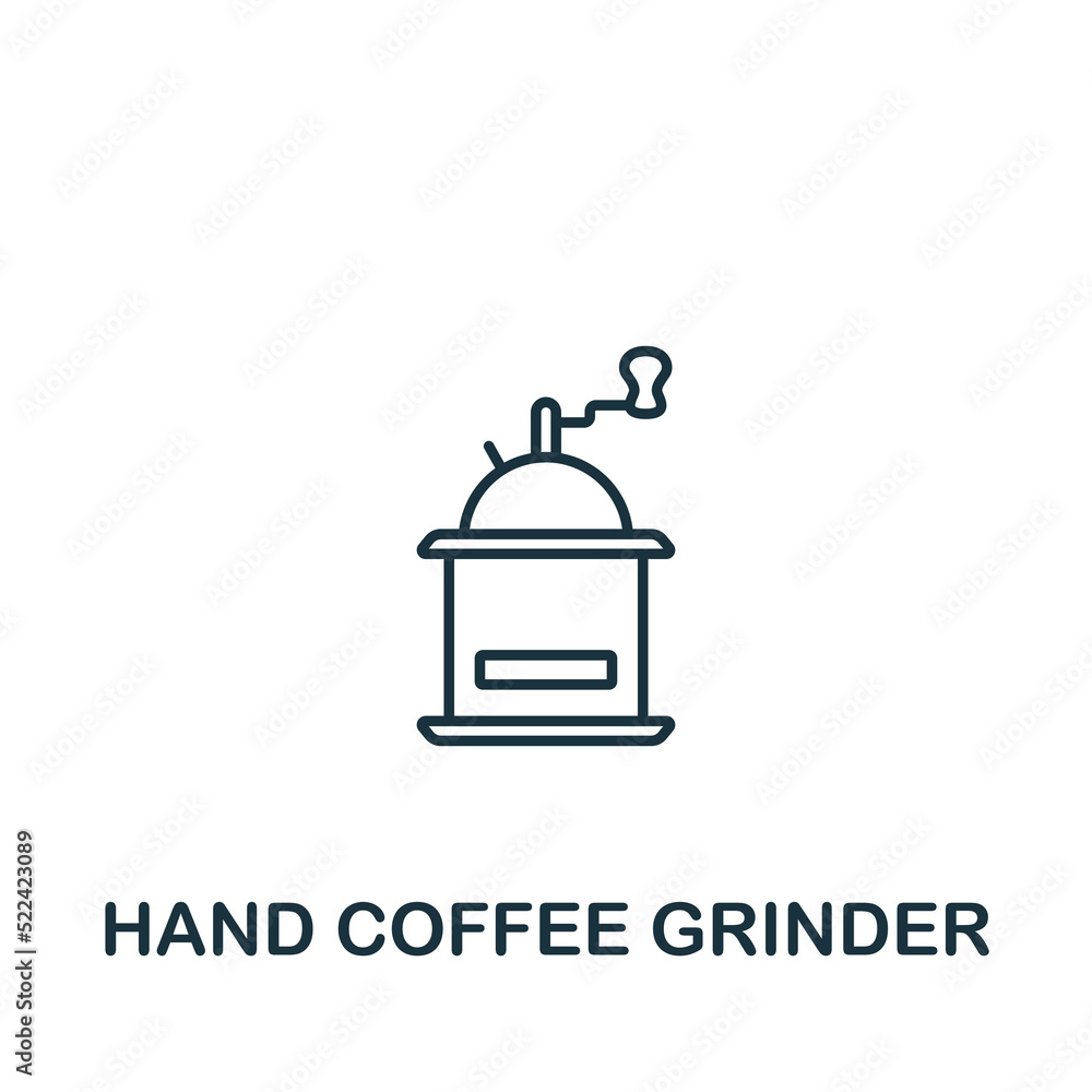 Hand Coffee Grinder icon. Monochrome simple Drinks icon for templates ...