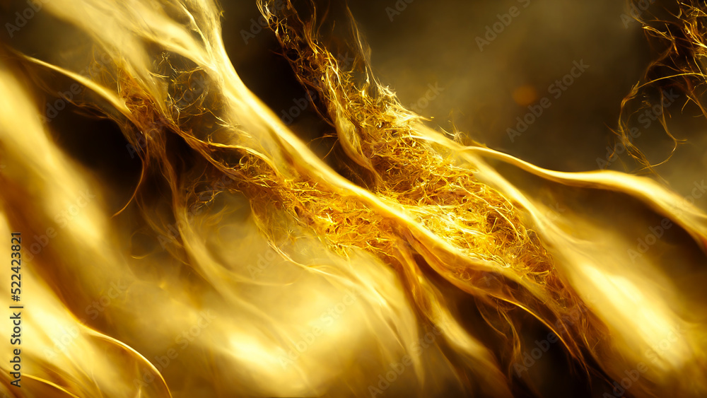 3D render gold fire abstract background with soft glowing backdrop ...