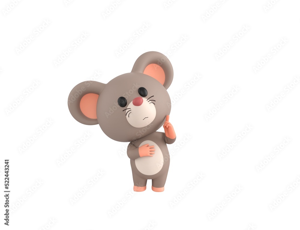 Little Rat character thinking in 3d rendering. Stock Illustration ...