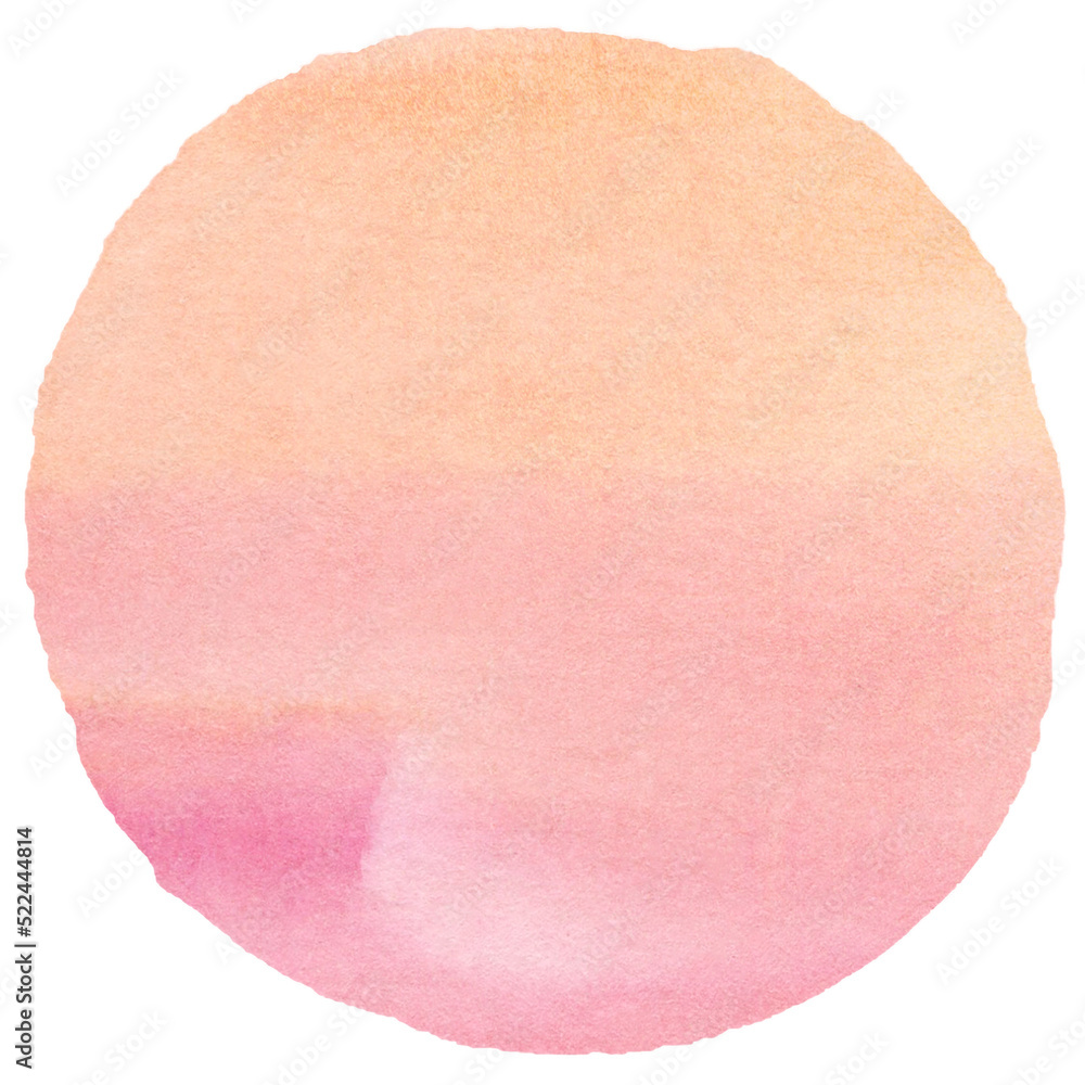 pink and orange watercolor stain brush stroke frame isolated on white ...