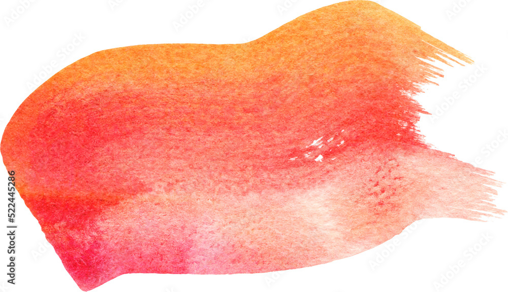 pink and orange watercolor stain brush stroke frame isolated on white ...