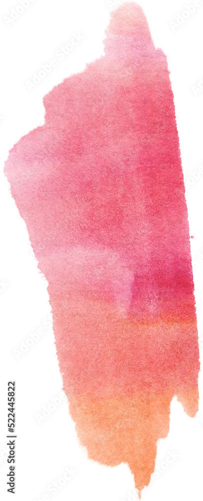 pink and orange watercolor stain brush stroke frame isolated on white ...