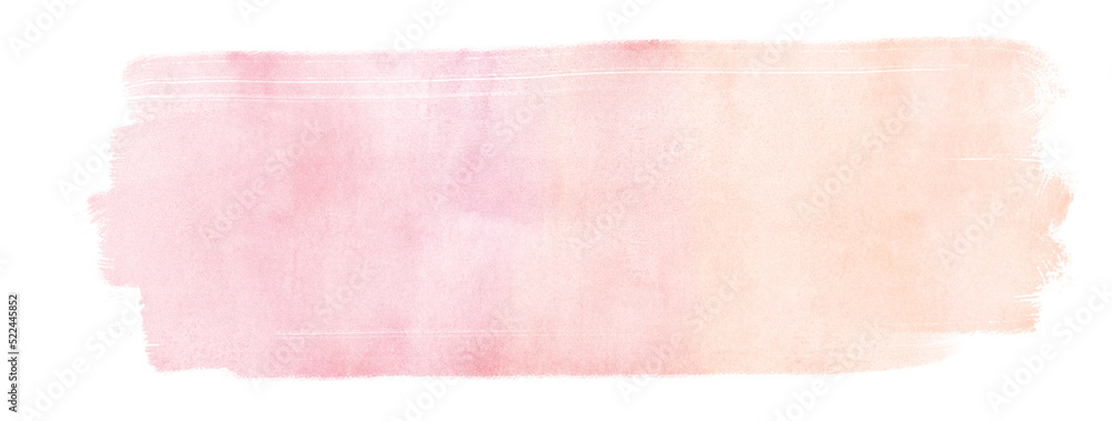 pink and orange watercolor stain brush stroke frame isolated on white ...