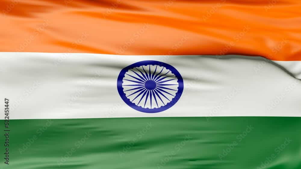 National Flag of India. realistic Indian Flag waving Stock Video ...