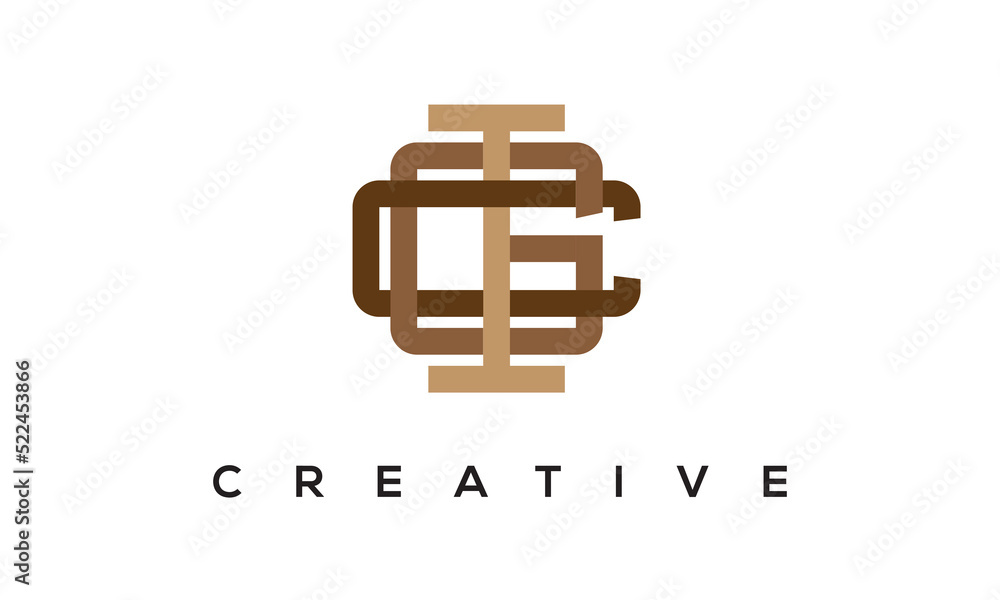 initial IGC, CGI letters monogram, three letters creative modern ...