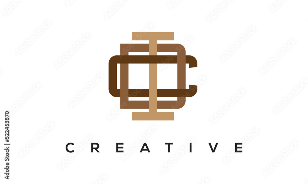 initial IDC, CDI letters monogram, three letters creative modern ...