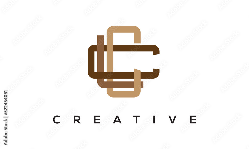 initial CLC letters monogram, three letters creative modern typographic ...