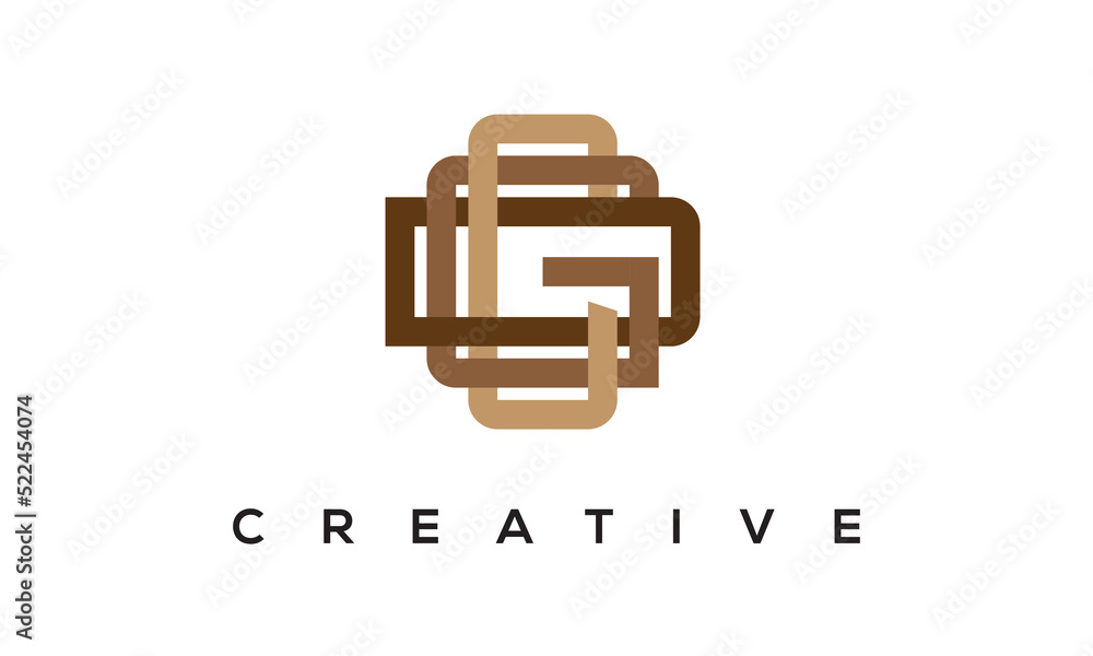 initial CGD, DGC letters monogram, three letters creative modern ...