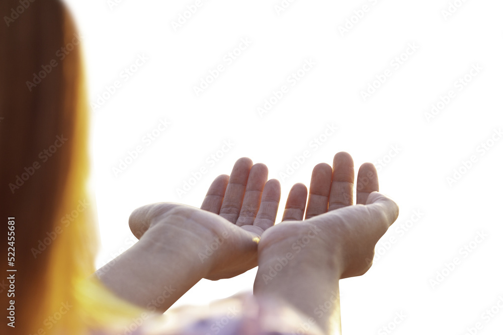women raise her arms to pray Stock Photo | Adobe Stock