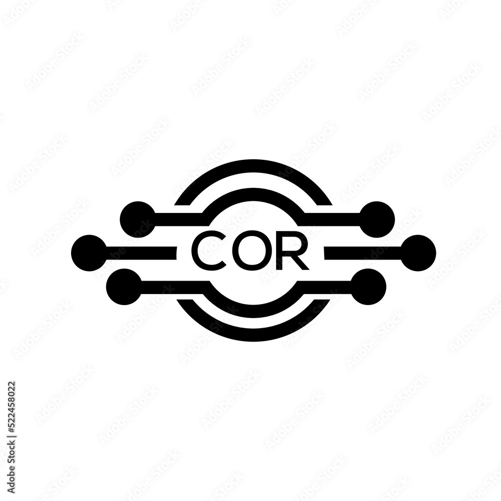 COR letter logo. COR best white background vector image. COR Monogram ...