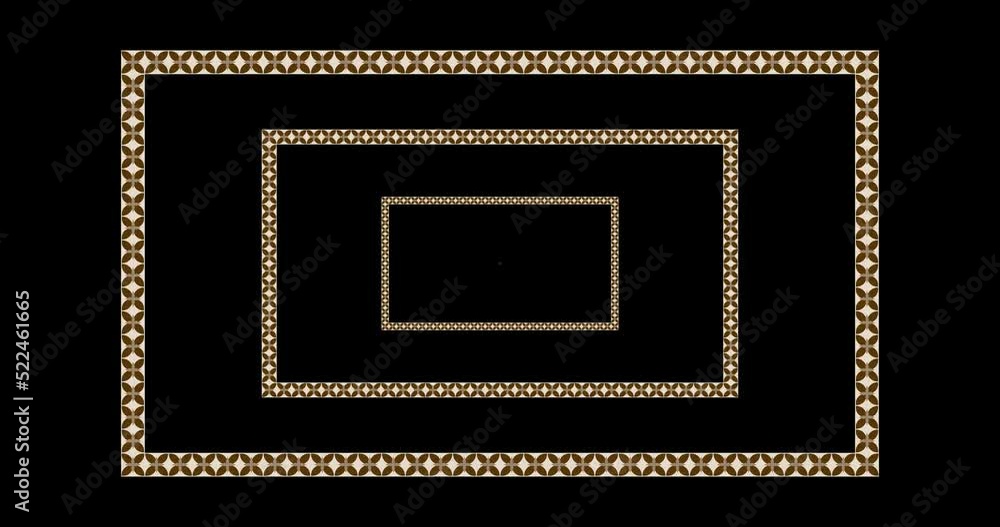 animation of square shape pop up from the center of video in green ...