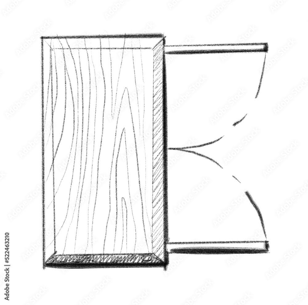 cabinet house furniture plan top view hand drawn layout illustration ...