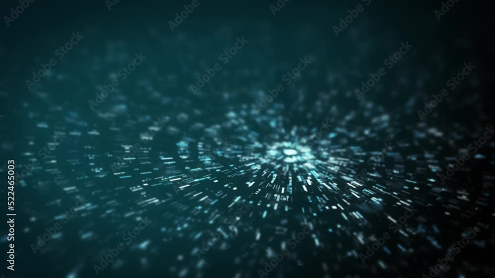 Big Data Circular Digital Business Hitech Background/ 4k animation of ...