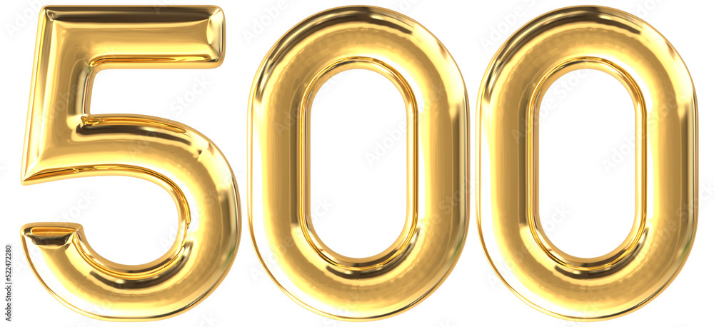 3d golden font number 500 Stock Illustration | Adobe Stock