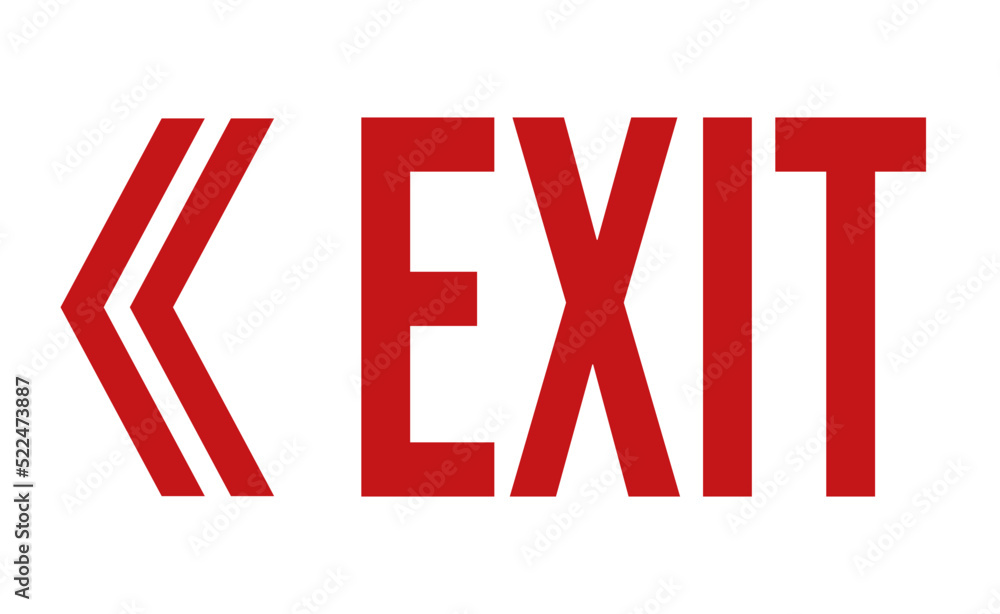 exit sign with red text and left arrow Stock Vector | Adobe Stock