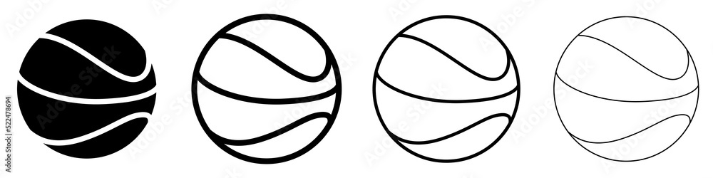 Basketball ball icons set. Basketball ball isolated icon. Black ...