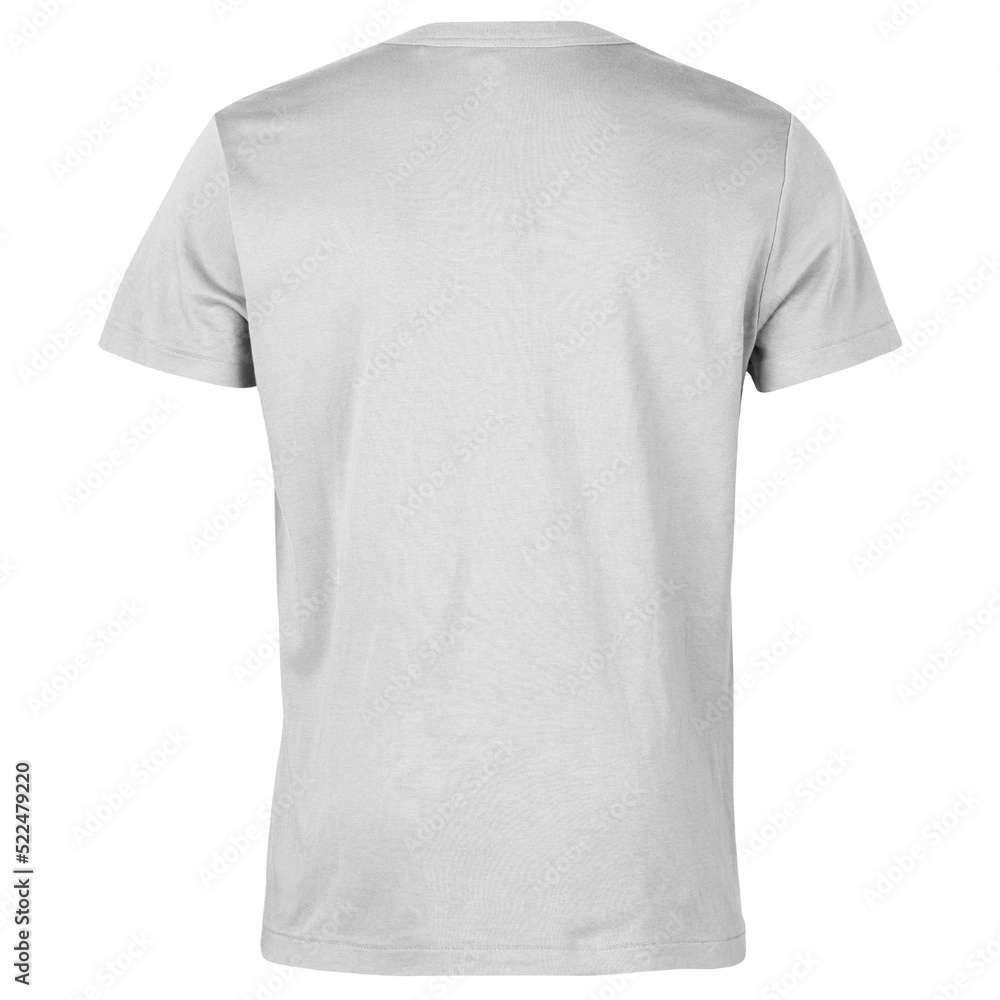 Realistic Grey unisex t shirt front and back mockup, cutout. Stock ...