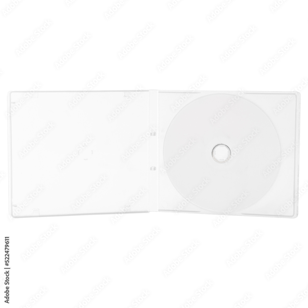Realistic white cd with box cover template mockup, Cutout. Stock Photo ...