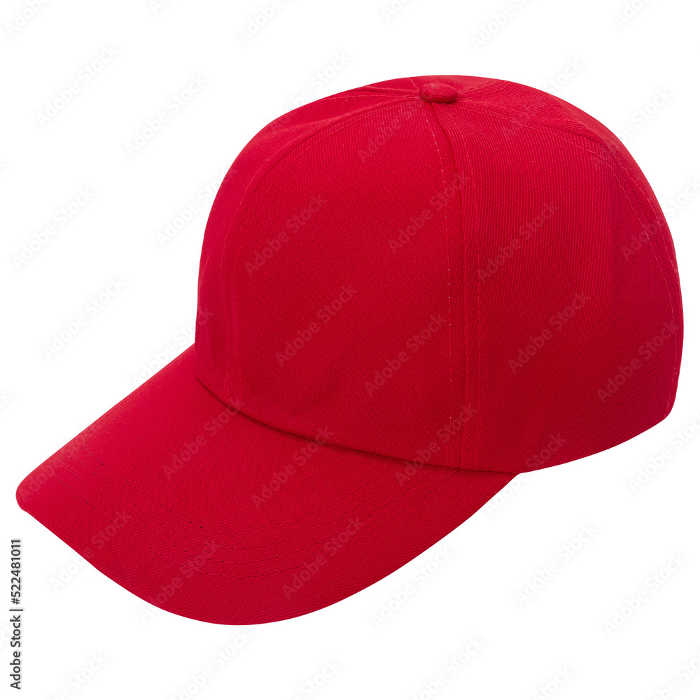 Red baseball cap mockup, Cutout. Stock Photo | Adobe Stock