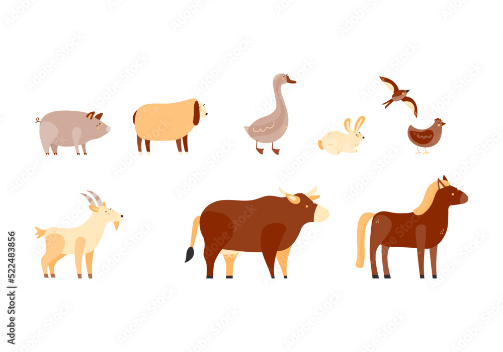 farm animals collection vector Stock Vector | Adobe Stock farm animals collection vector Stock Vector | Adobe Stock