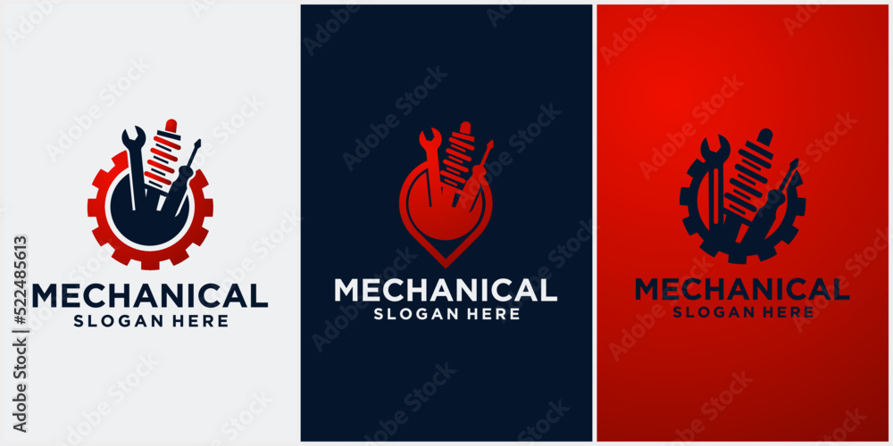 engine repair mechanic logo, Service, maintenance, Automotive and ...