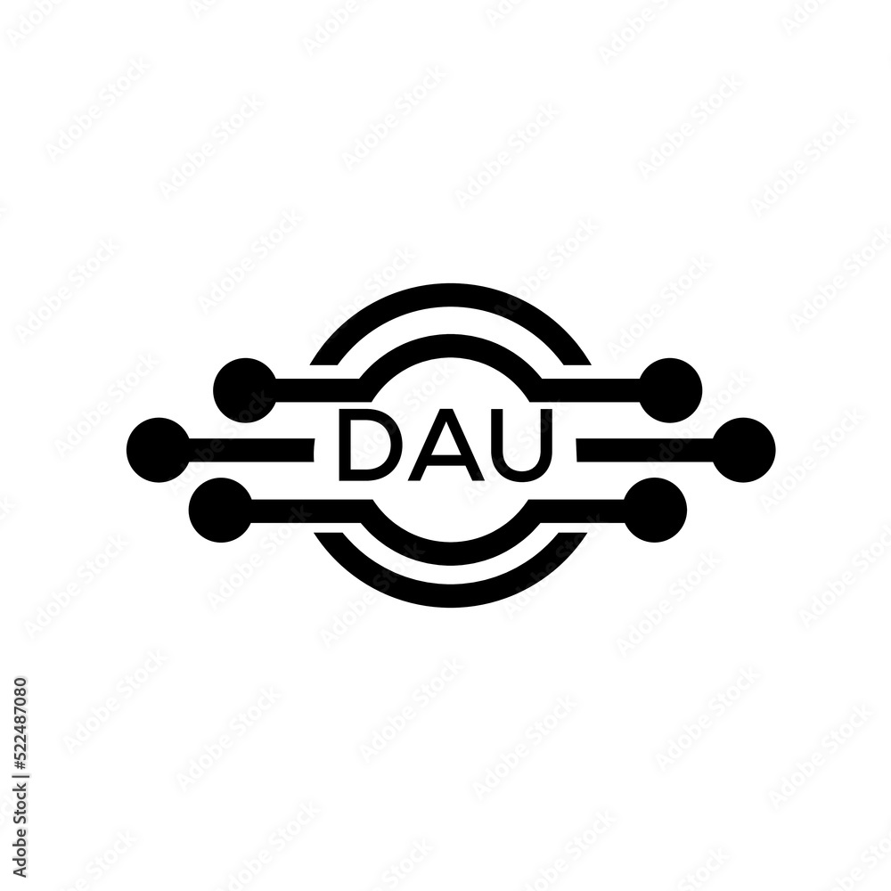 DAU letter logo. DAU best white background vector image. DAU Monogram ...