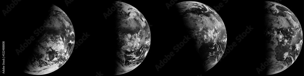 Earth's Seasons, Equinoxes and Solstices from Space, Black and White ...