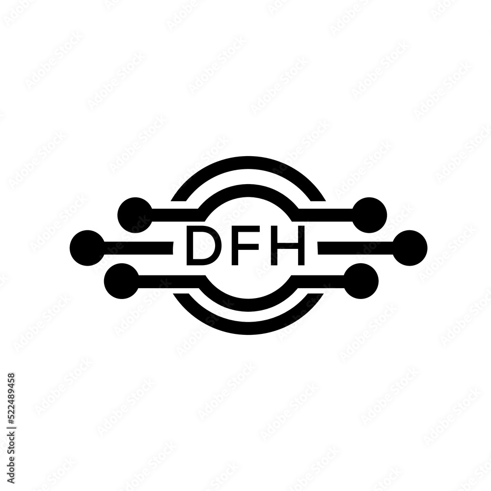DFH letter logo. DFH best white background vector image. DFH Monogram ...