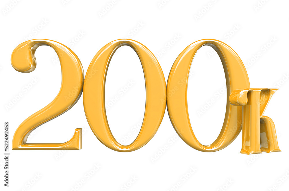 3d gold 200k Stock Illustration | Adobe Stock