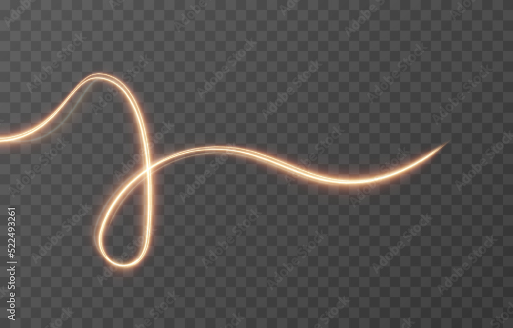 Vector glowing lines of light on an isolated transparent background ...