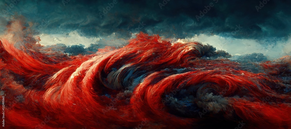 Wrath of nature, impossibly turbulent surreal hurricane storm with huge ...