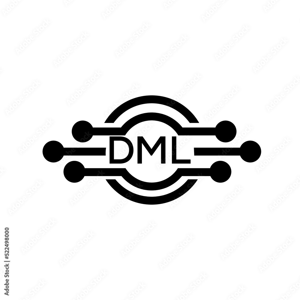 DML letter logo. DML best white background vector image. DML Monogram ...