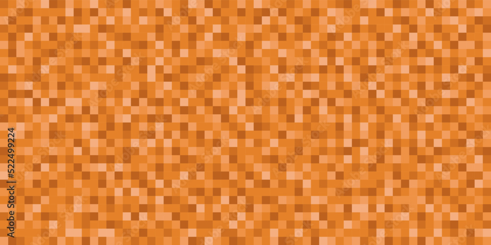 Pixel art is orange. Vector surface made of pixels, like in the games ...