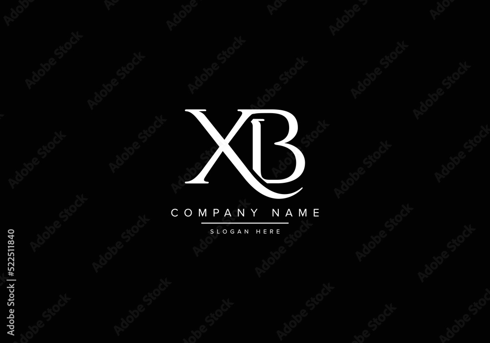Letter XB monogram logo. mockup thin line art vector Stock Vector ...