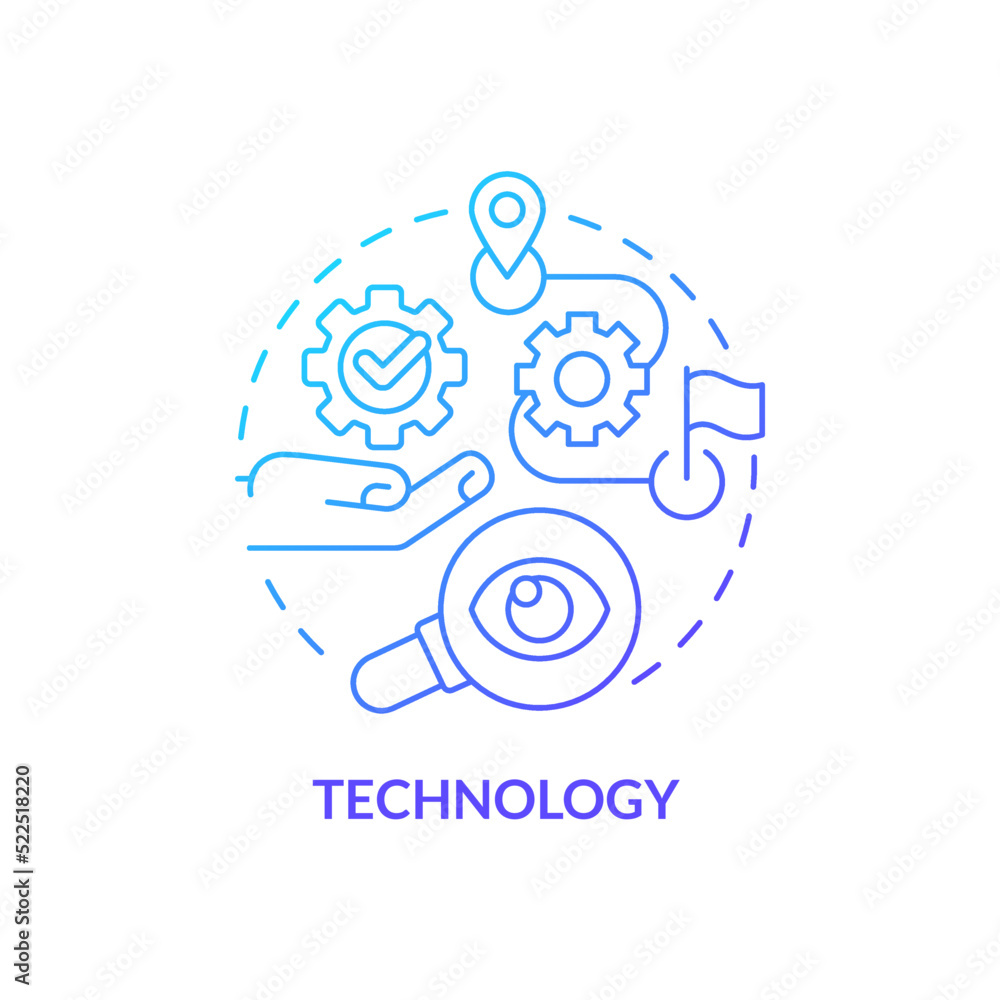 Technology blue gradient concept icon. Achieve personal goals with ...