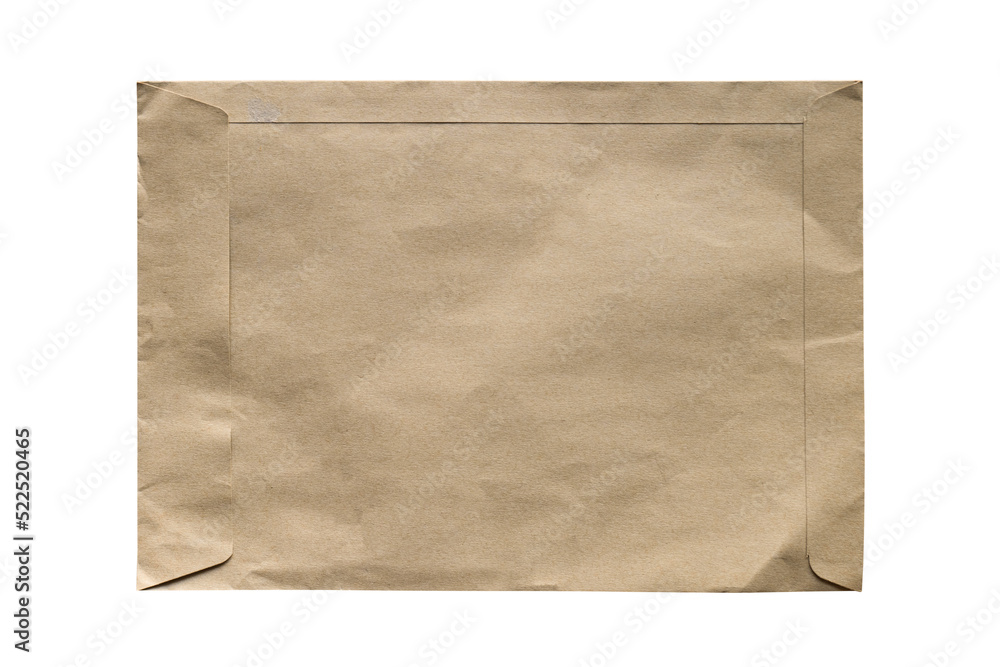 Open brown paper envelope on transparent background - PNG format. Stock ...