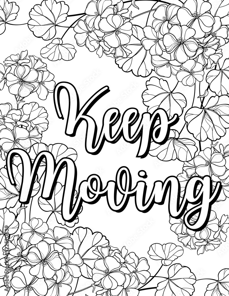 Floral Inspirational Motivational quotes coloring pages, positive ...