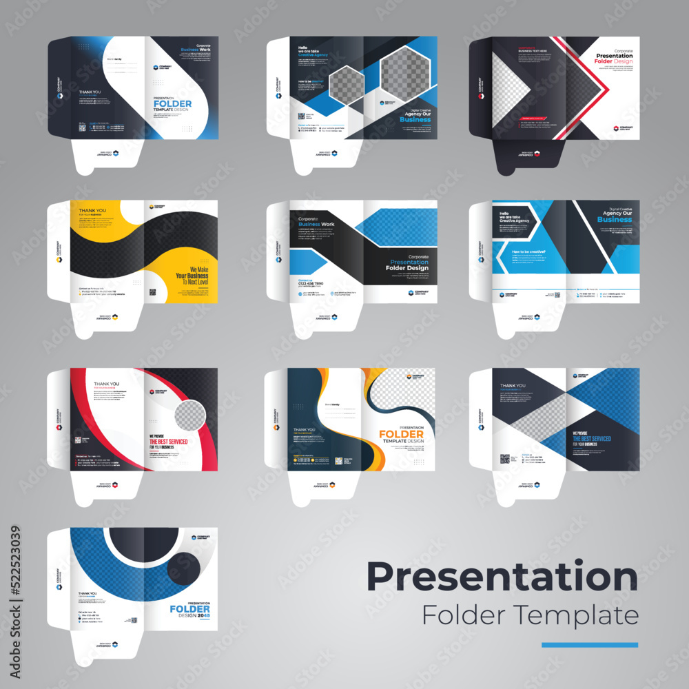 Bundle of Business Presentation Folder Template For Corporate Office ...