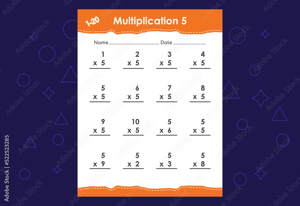 Basic math multiplication for kids. An educational worksheet for kids ...