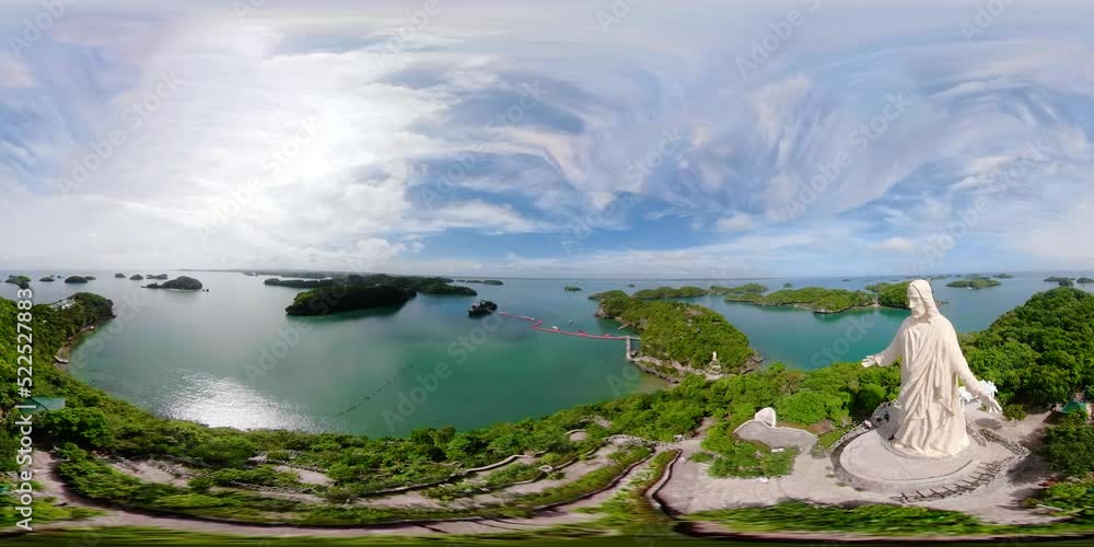 Statue of Jesus Christ on Pilgrimage island in Hundred Islands National ...