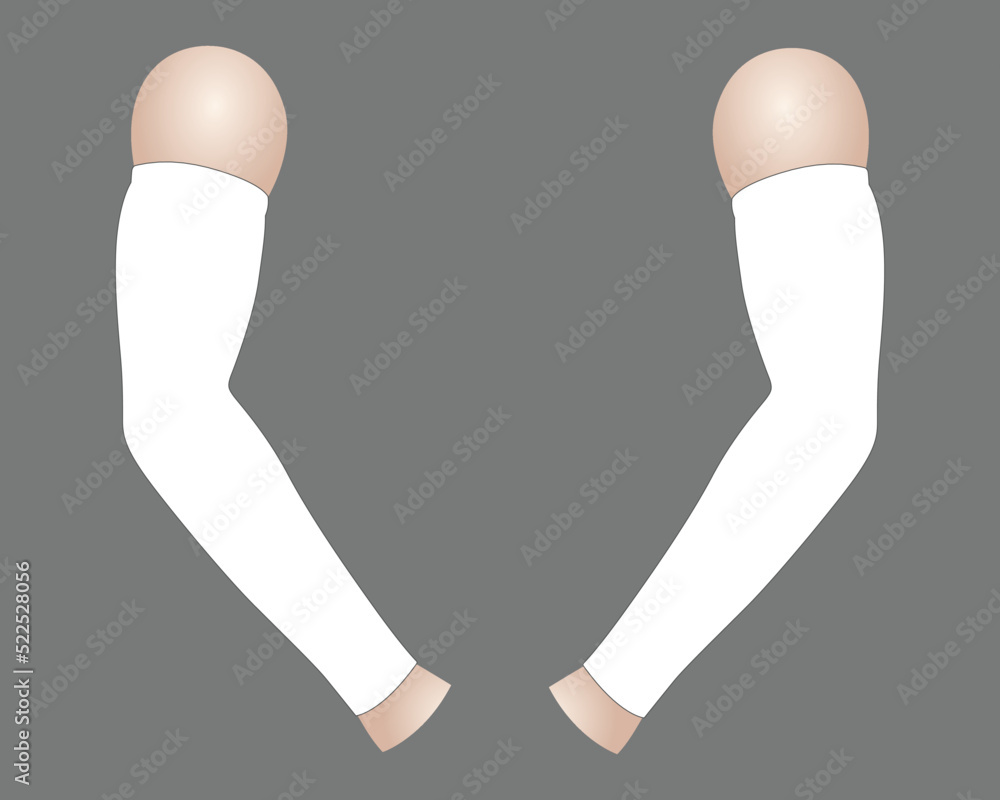 Blank White UV-Protection Arm Sleeve Template On Gray Background ...