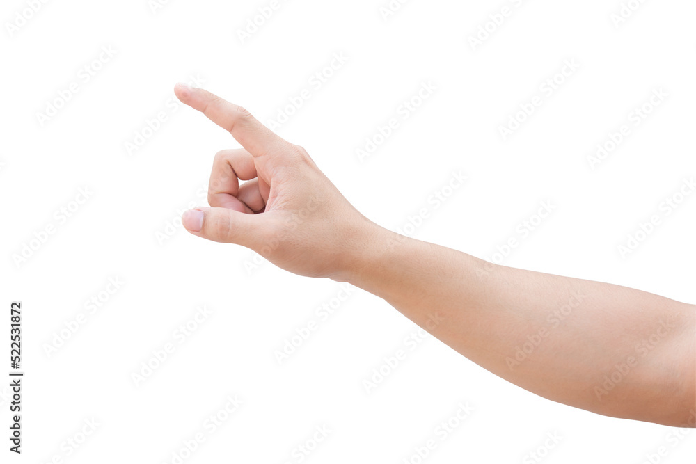 pointing finger isolated on white background with clipping path Stock ...
