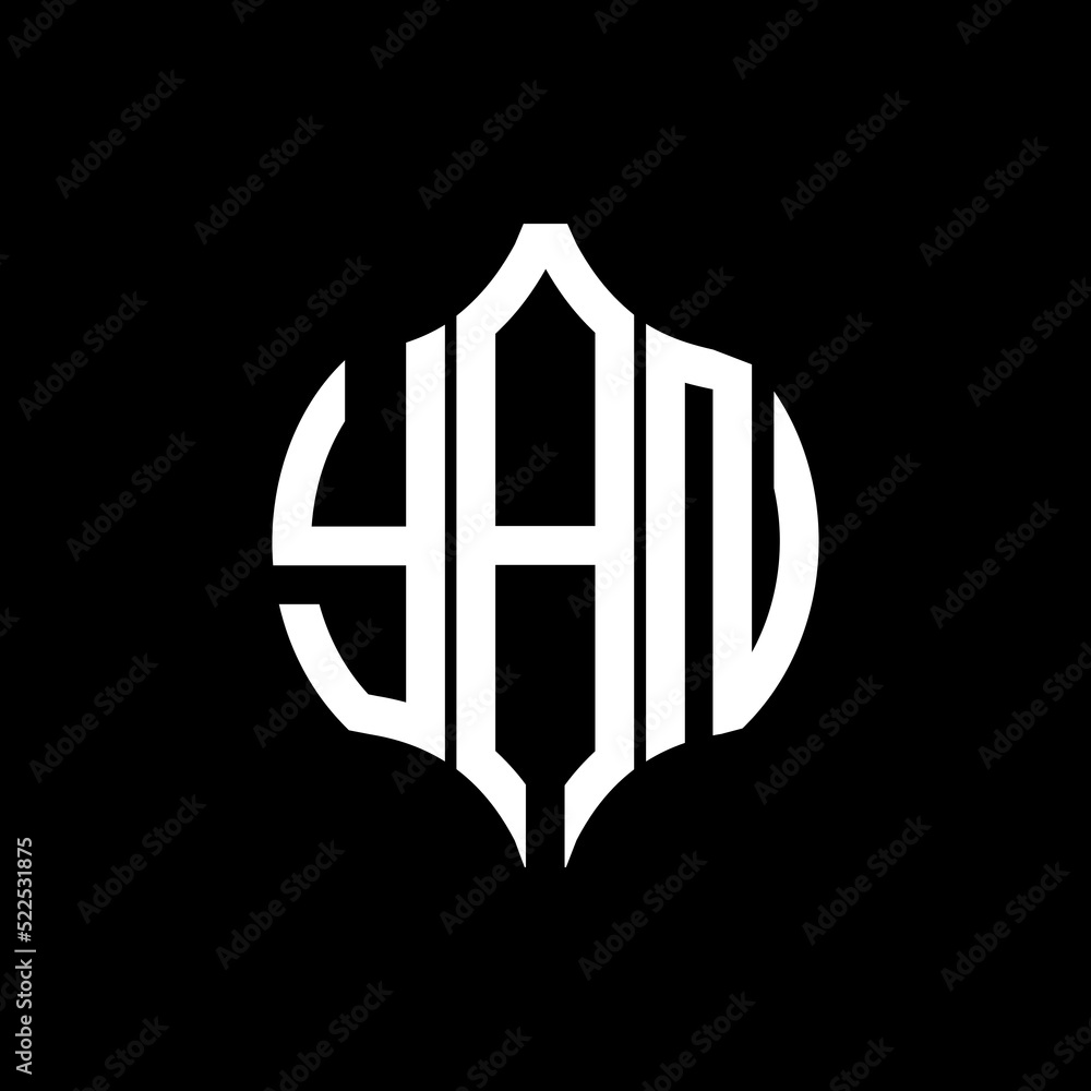 Vecteur Stock YAN letter logo. YAN best black background vector image ...