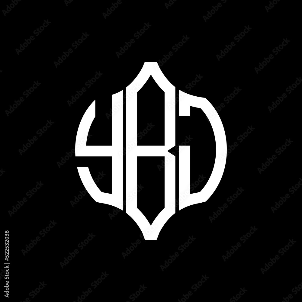 YBJ letter logo. YBJ best black background vector image. YBJ Monogram ...