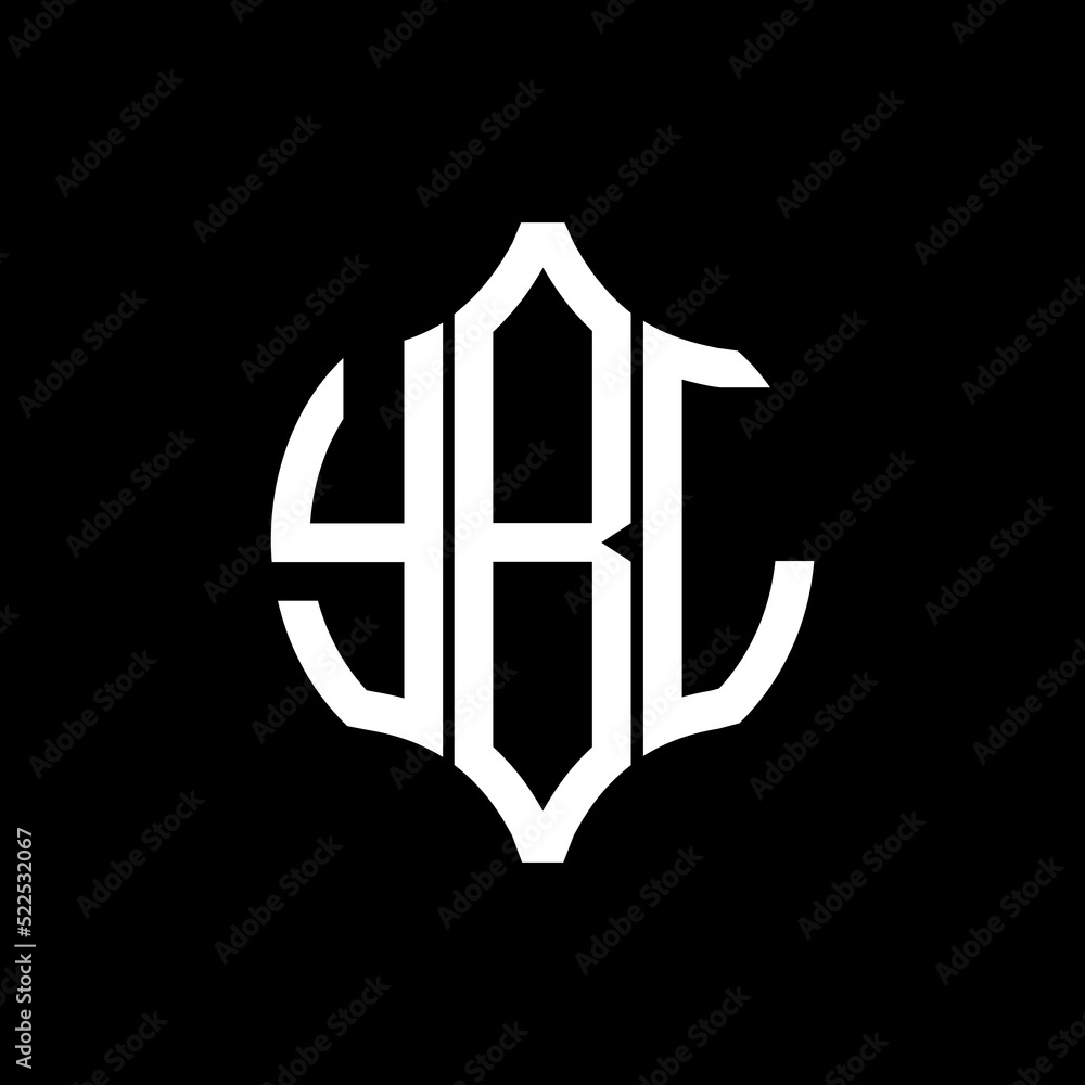 YBL letter logo. YBL best black background vector image. YBL Monogram ...